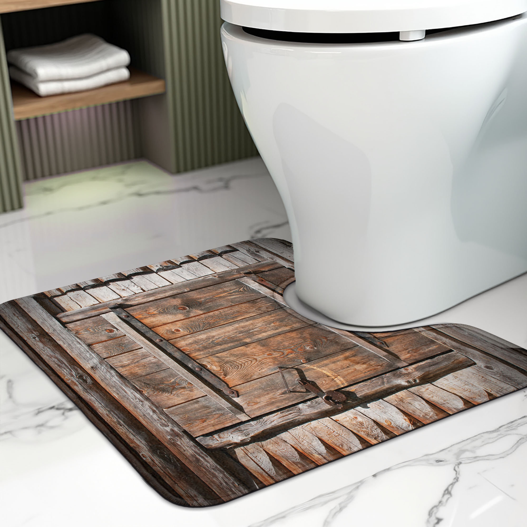 Ophelia & Co. Vintage Toilet Mat U-Shape Bathroom Rug 20" x 16" Brown - Wayfair Canada